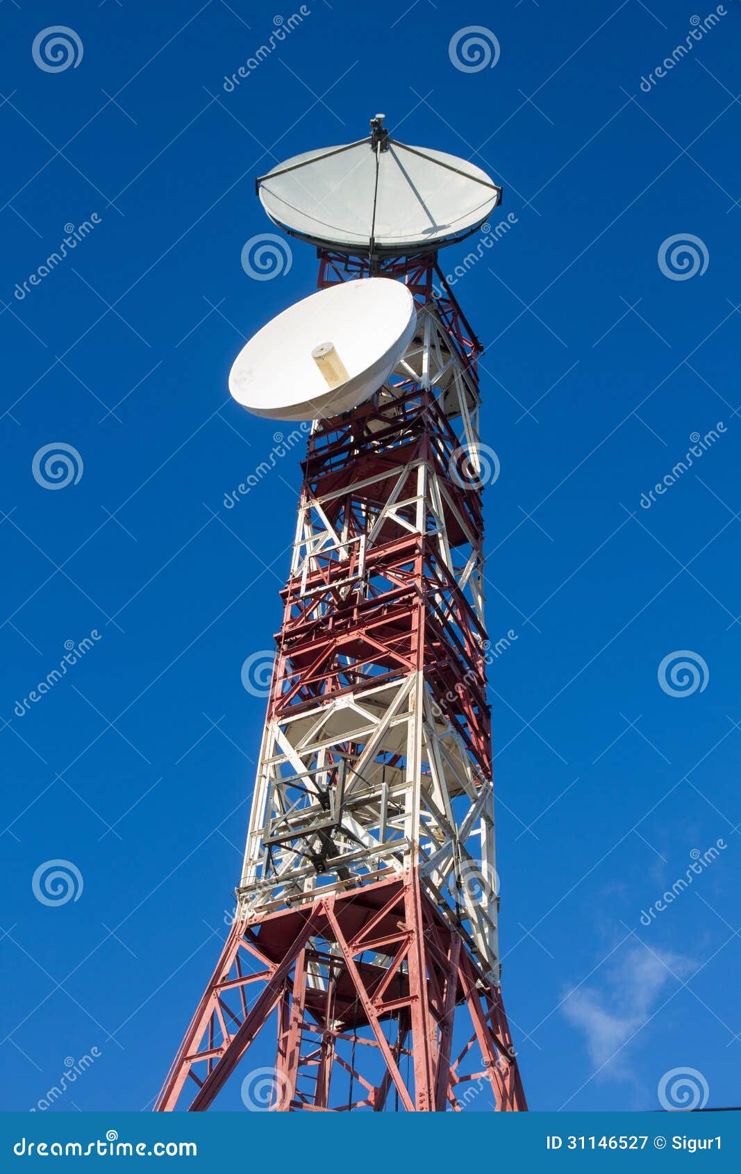 Telecommunications tower stock image. Image of information - 31146527