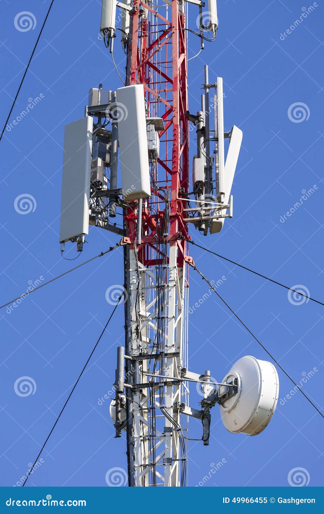 Telecommunications tower. stock image. Image of base - 49966455
