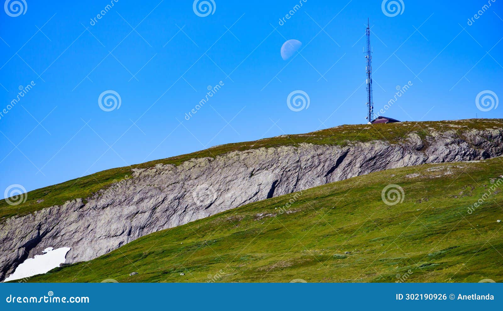 Telecommunications Tower in Mountains Stock Photo - Image of telephone ...