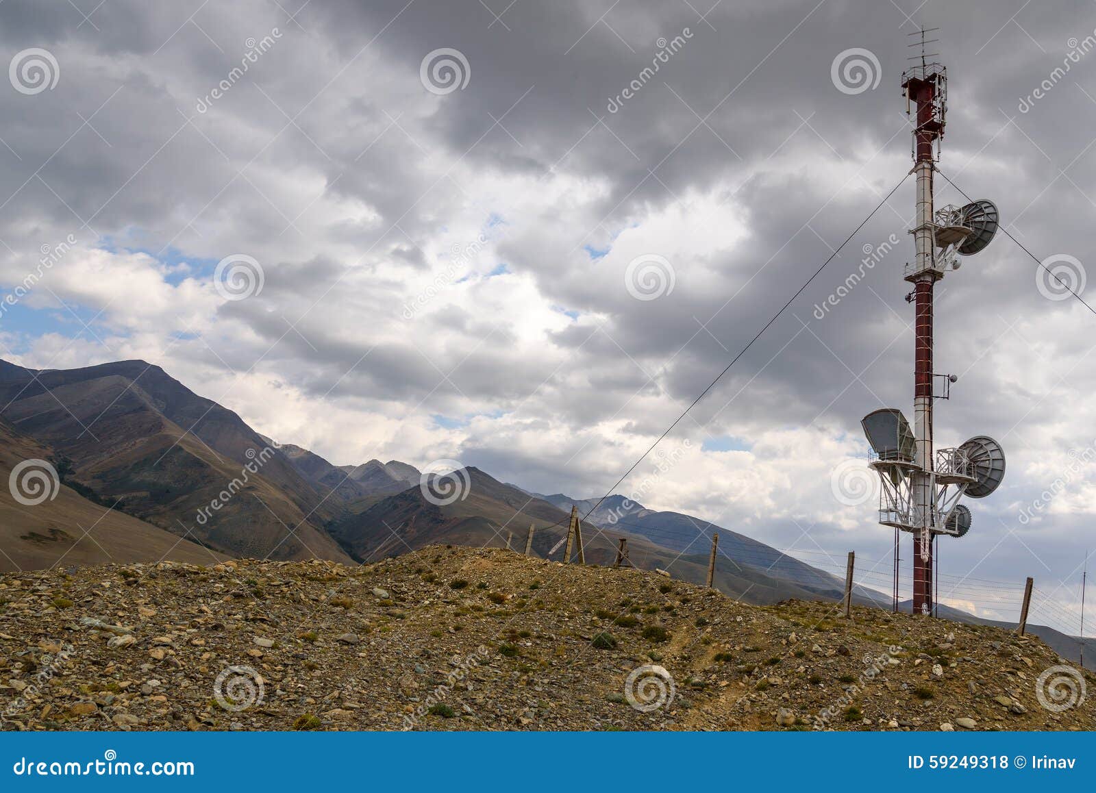 Telecommunications Tower Mountains Top Stock Photo - Image of outdoors ...