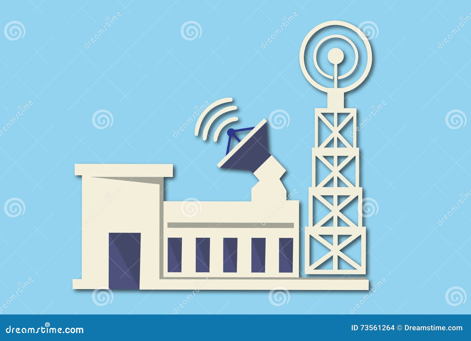 Telecommunications Tower Network Stock Illustration - Illustration of ...