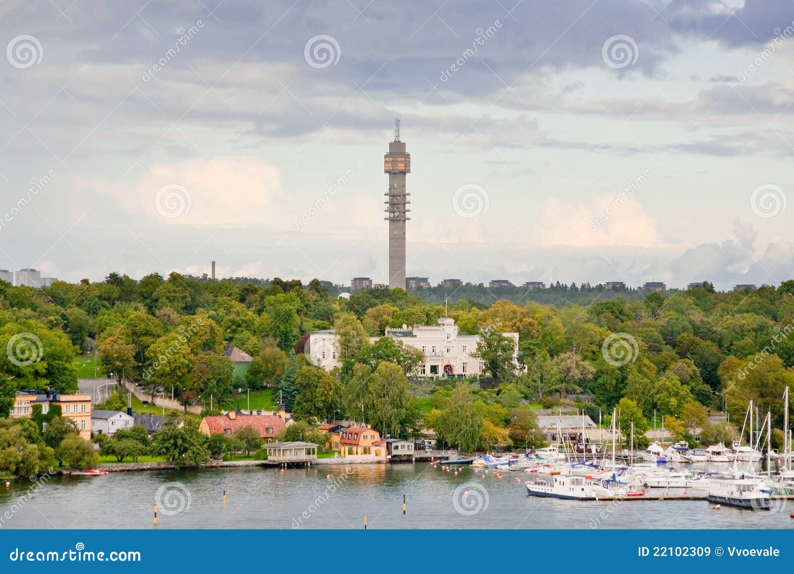 Telecommunications Tower in Stockholm Stock Image - Image of country ...