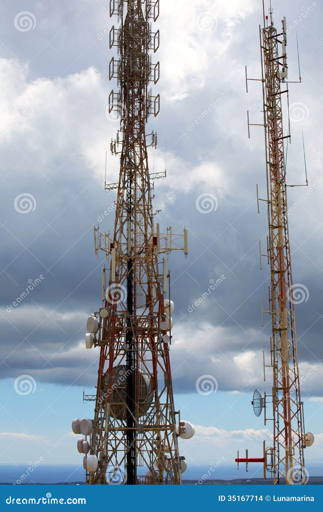 Telecommunications Tower Telephony Repeaters in Menorca Stock Photo ...