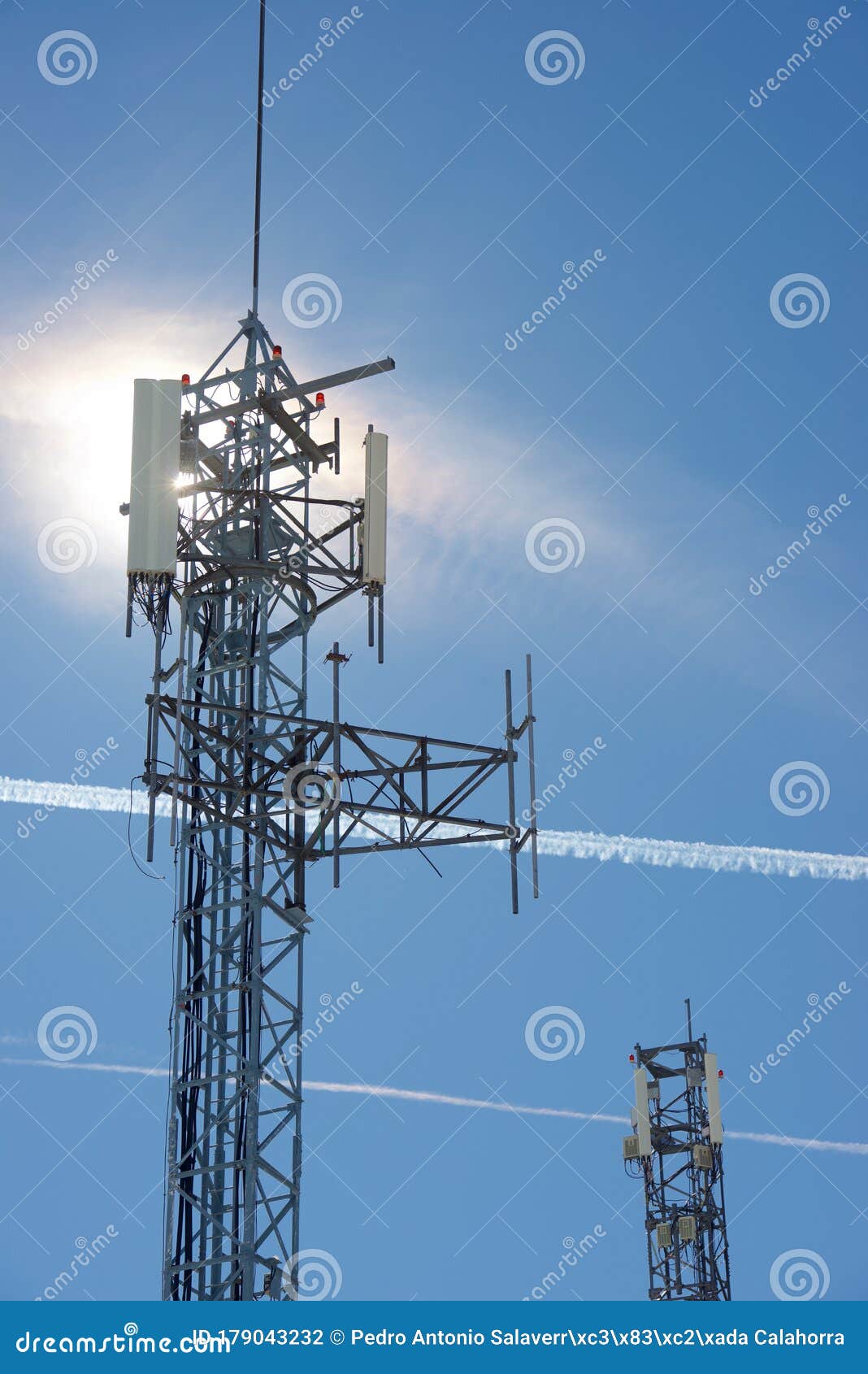Telecommunications Tower View Stock Photo - Image of construction ...