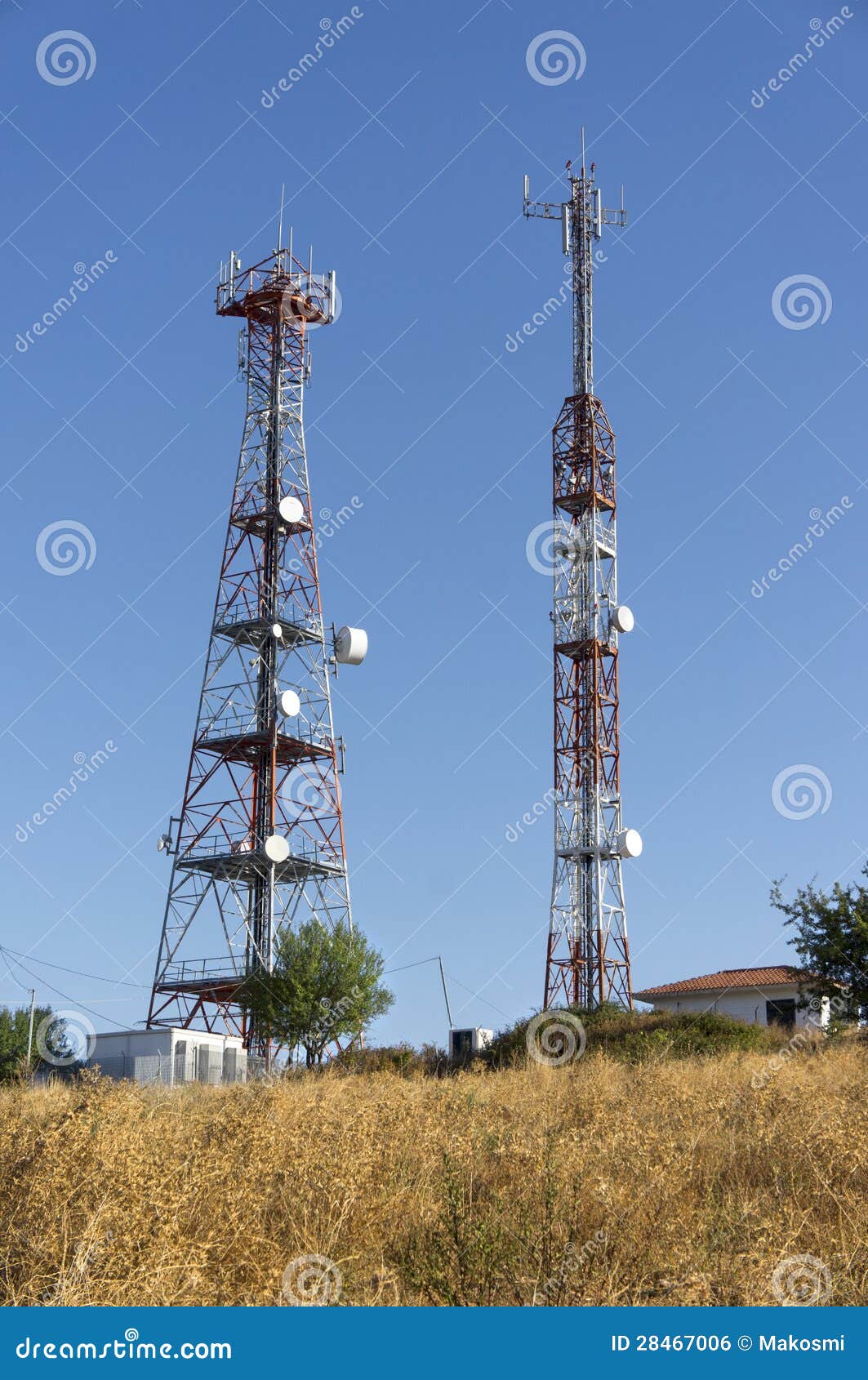 Telecommunications towers stock photo. Image of outdoors - 28467006