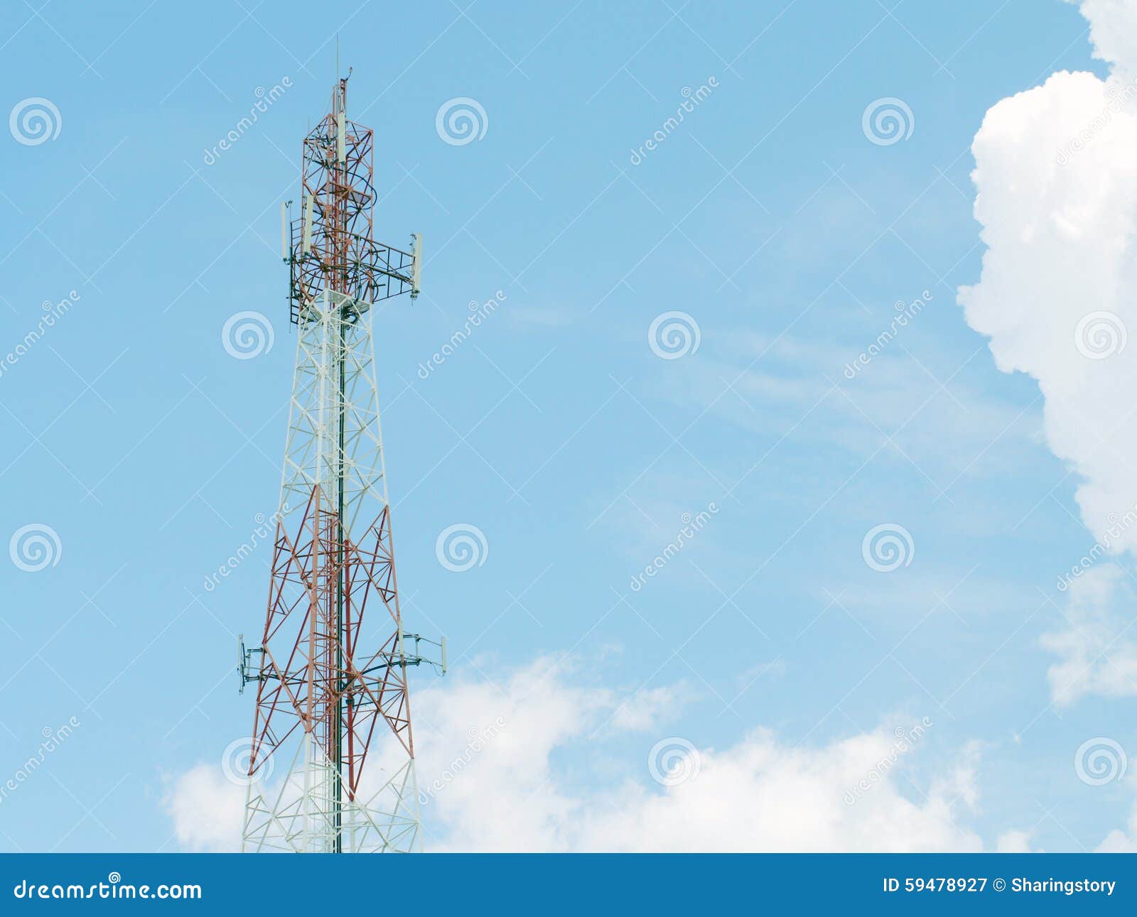 Telecommunications towers stock image. Image of mobile - 59478927