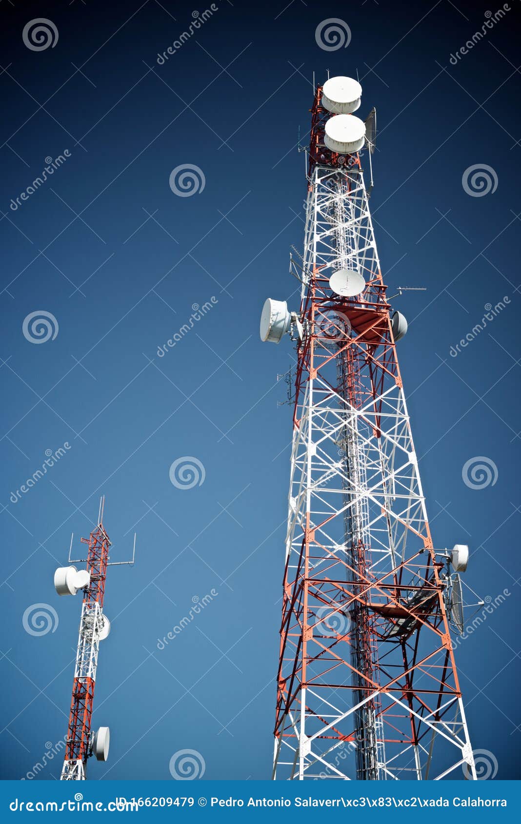 Telecommunications Tower View Stock Image - Image of clear ...