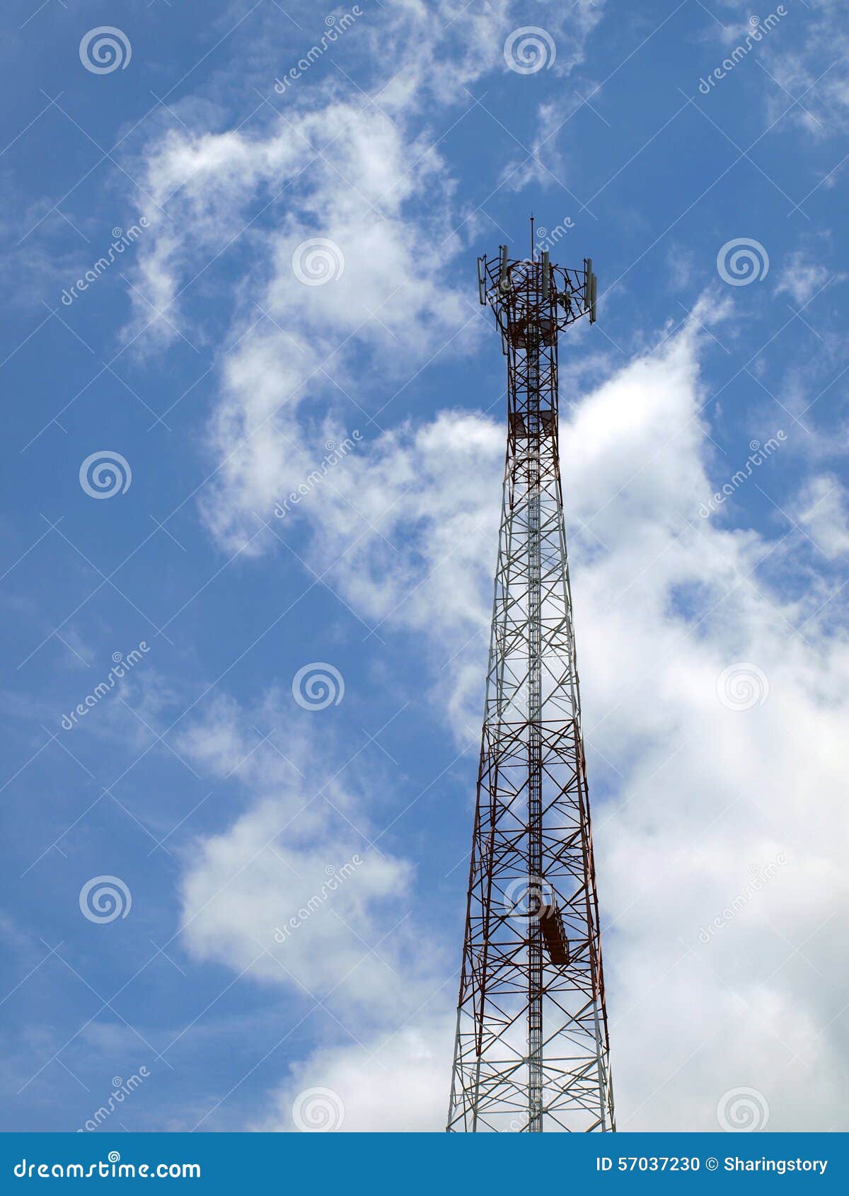 Telecommunications towers stock photo. Image of satellite - 57037230