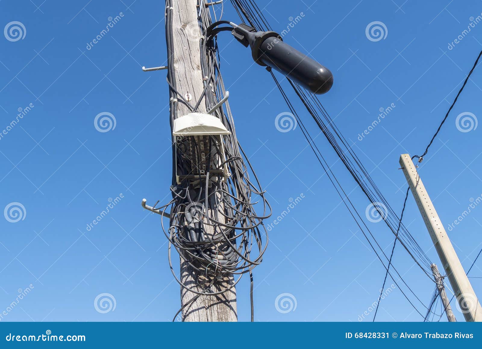 Telecommunications Wiring in Poor Condition Stock Image - Image of ...