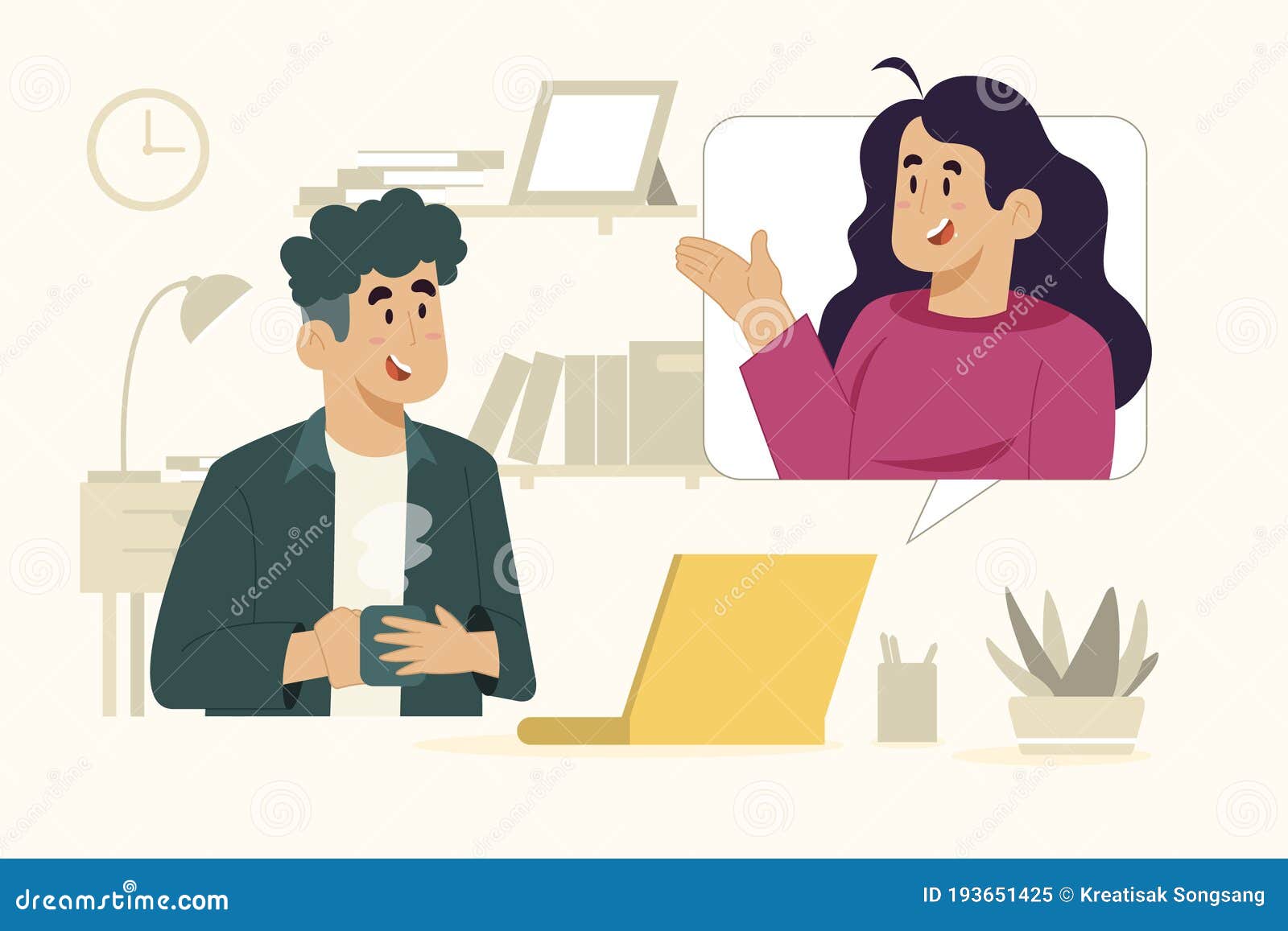 Telecommuting Concept Work from Home Stock Vector - Illustration of ...