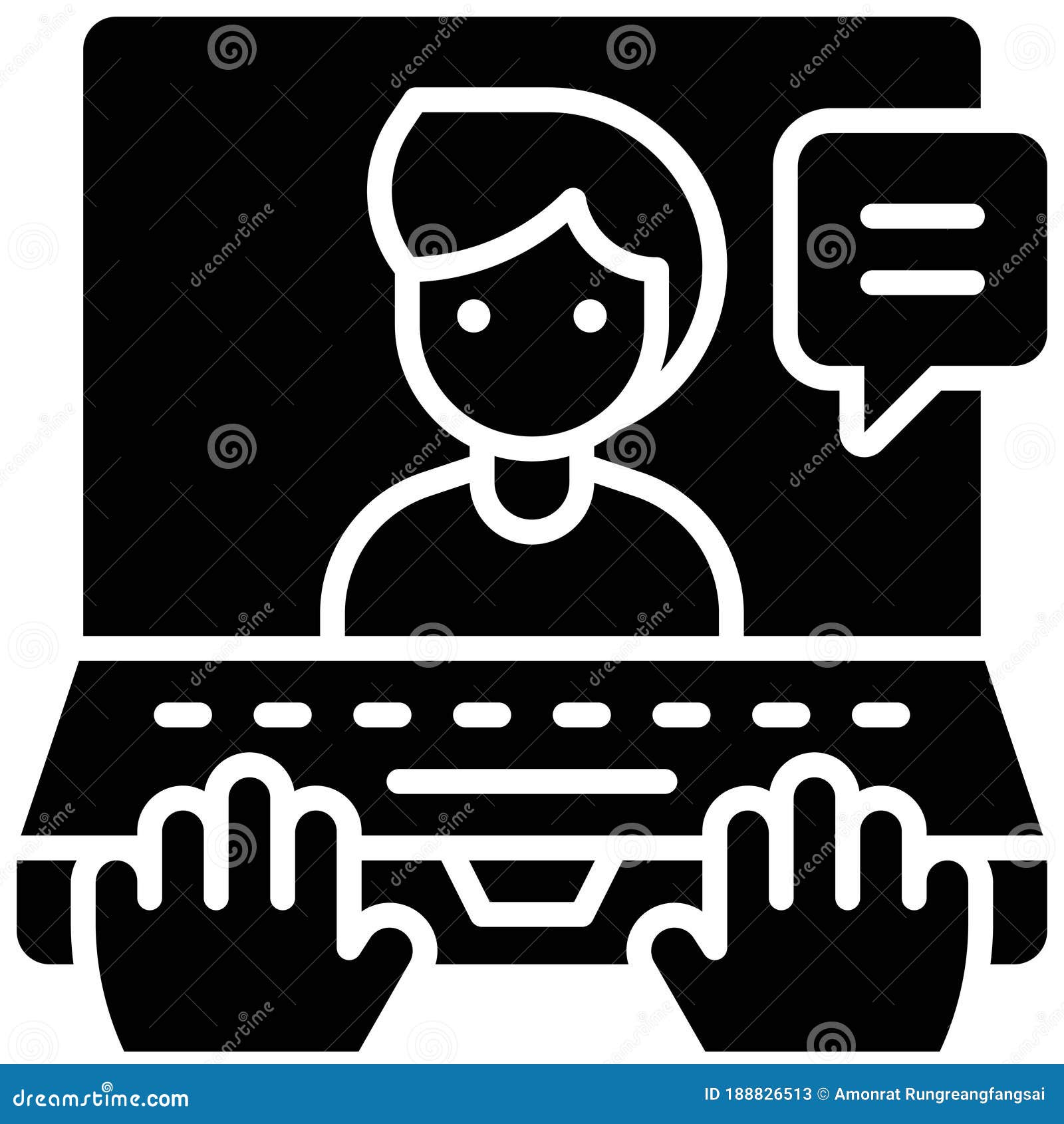 Video Call, Telecommuting or Remote Work Icon Stock Vector ...