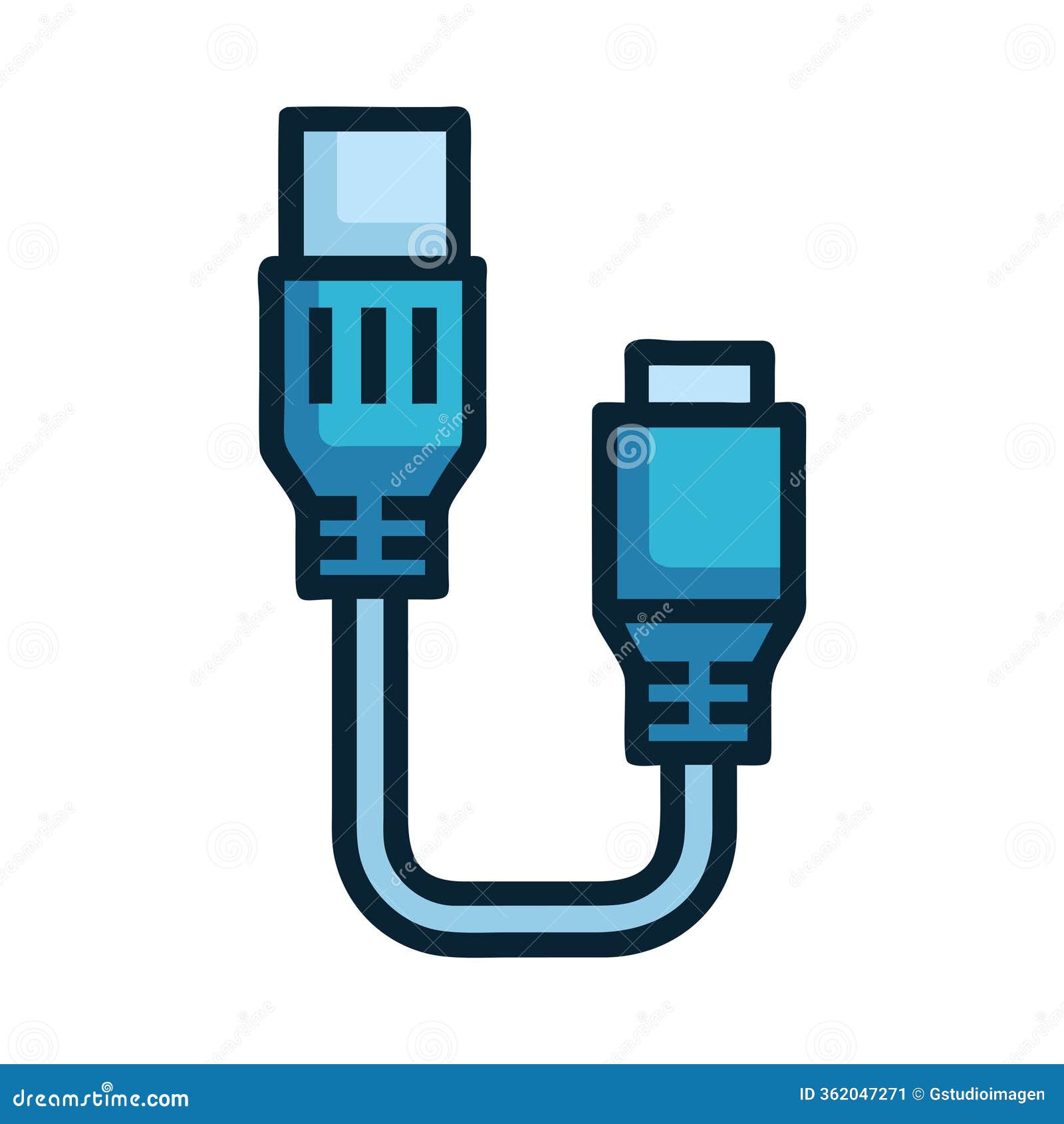 Usb Cable Connector, Type A. Realistic Vector Of Phone Jack For Cabling ...