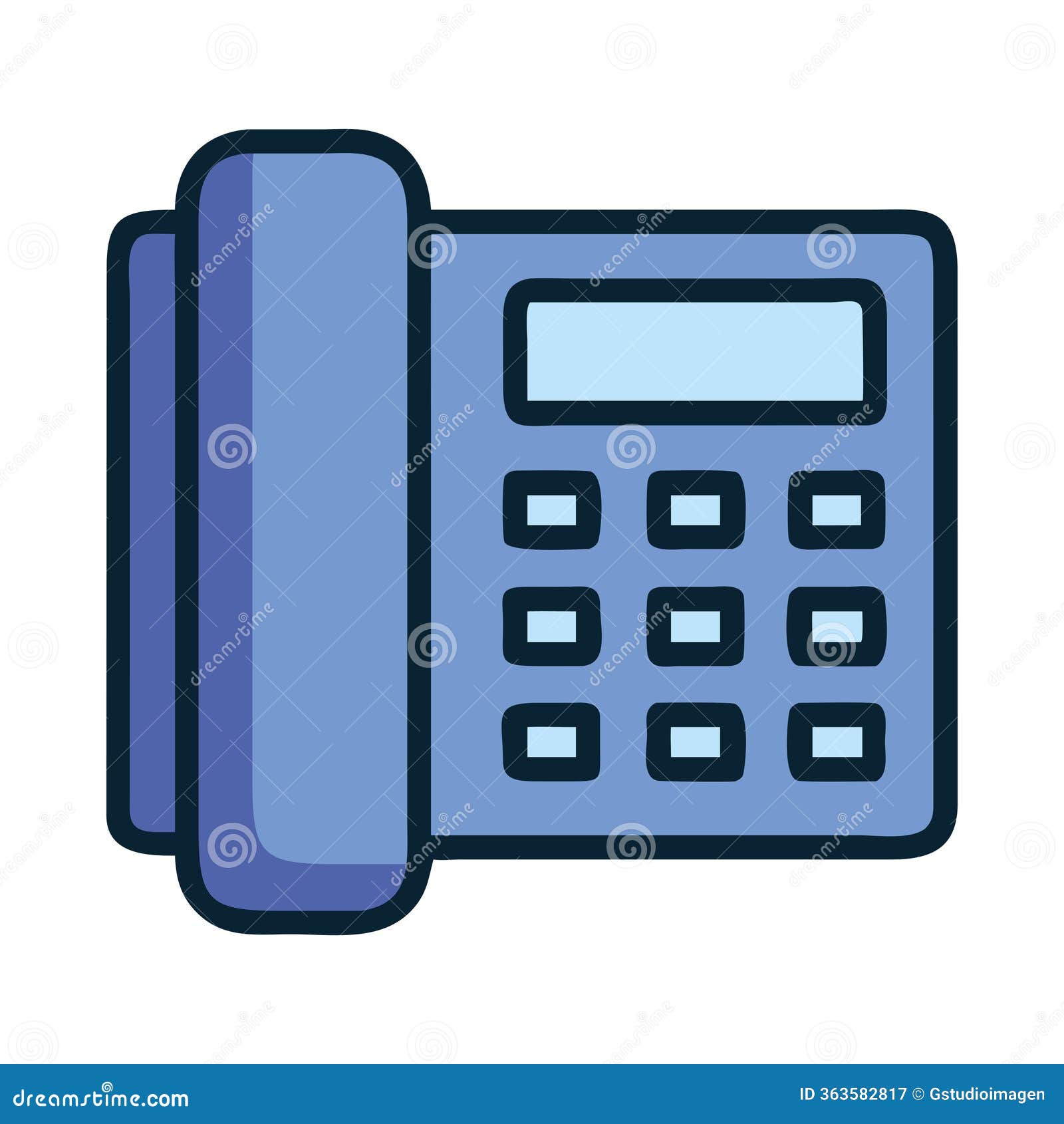 Man With Landline Phone Vector | CartoonDealer.com #309478601