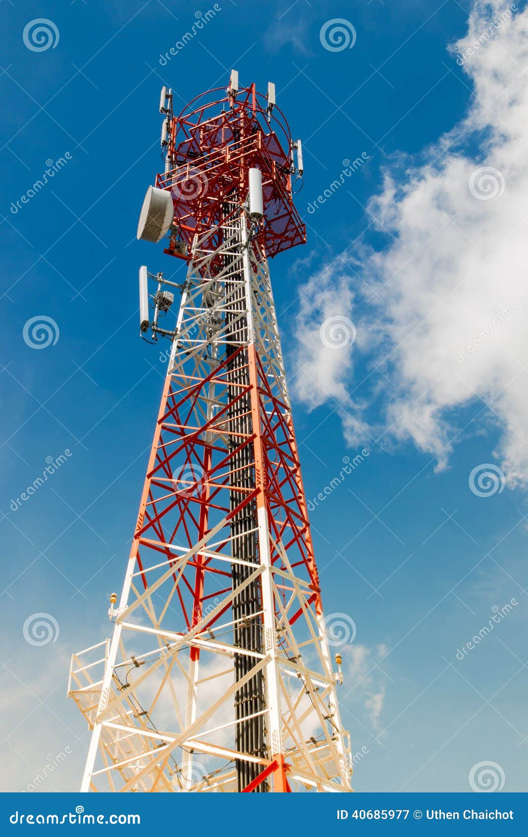 Telecomunication tower stock image. Image of side, blue - 40685977