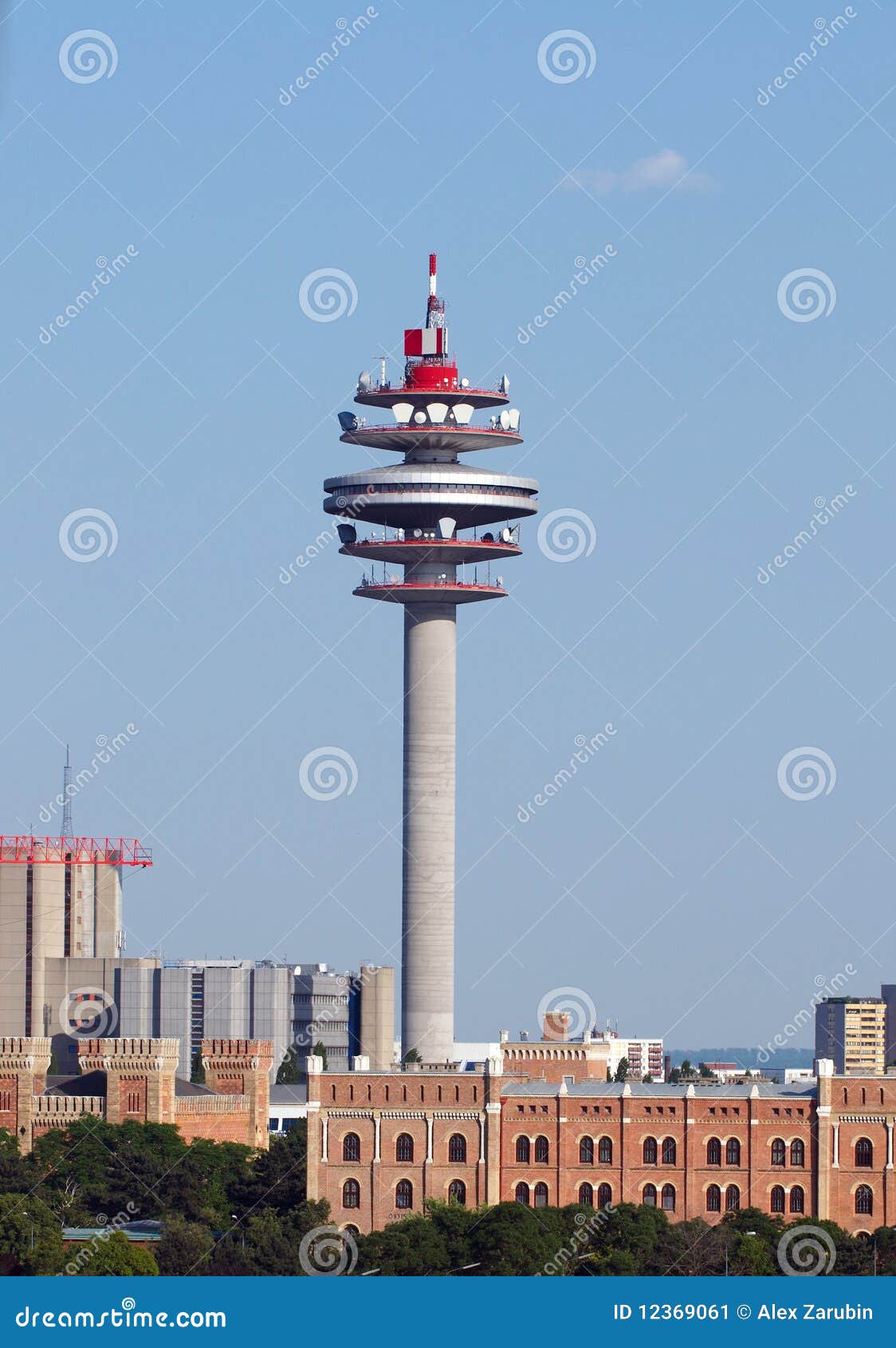 Telecomunication Tower Funkturm Arsenal Stock Image - Image of radio ...
