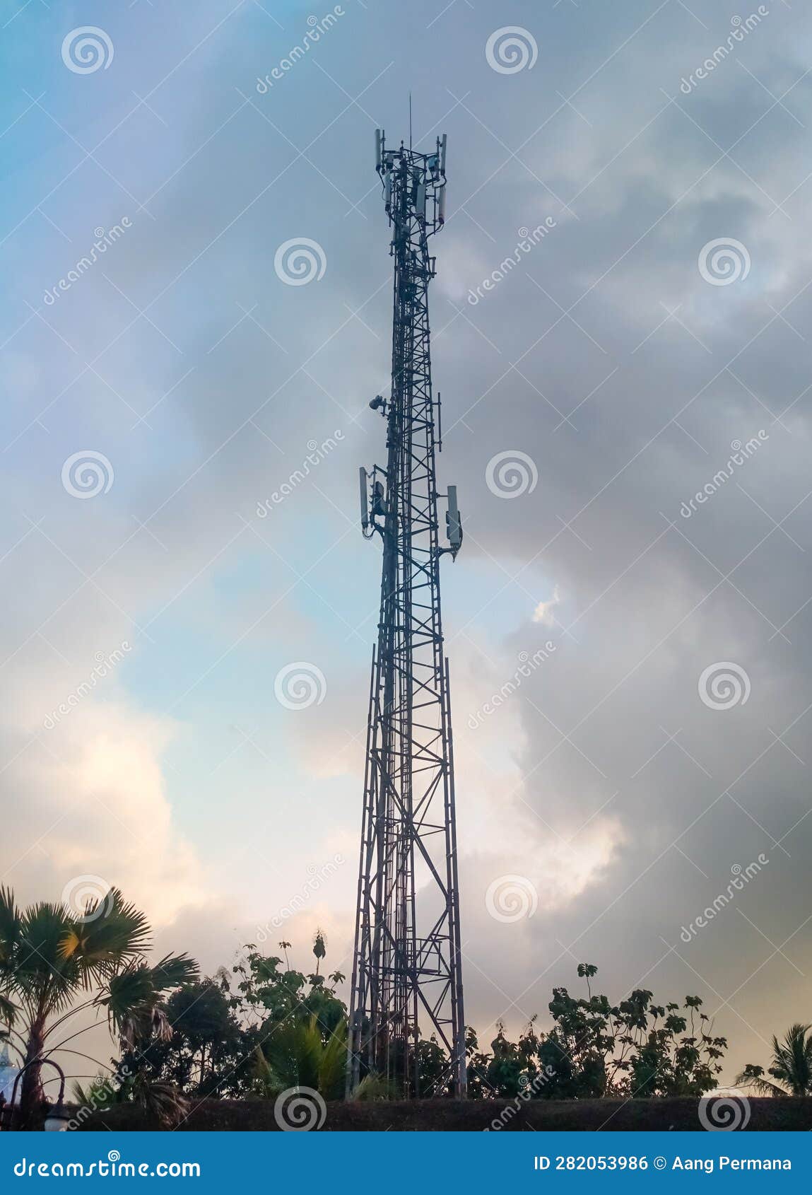 Telecomunication Tower for Internet Connection Stock Photo - Image of ...