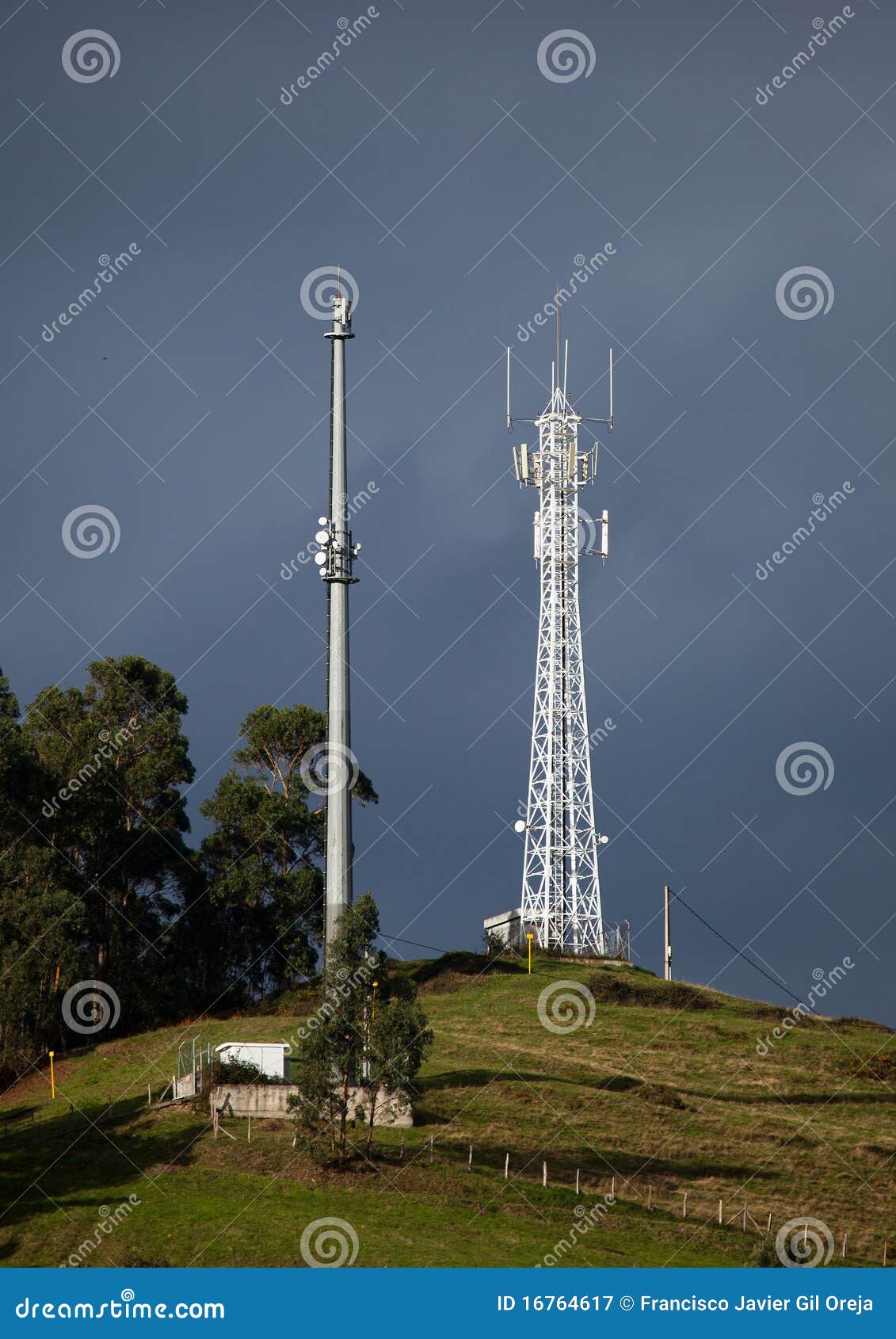 Telecomunications towers stock image. Image of structure - 16764617