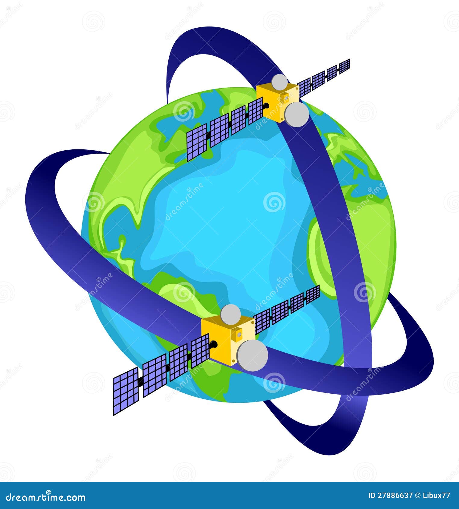 Telecomunicazioni Via Satellite Illustrazione di Stock - Illustrazione ...