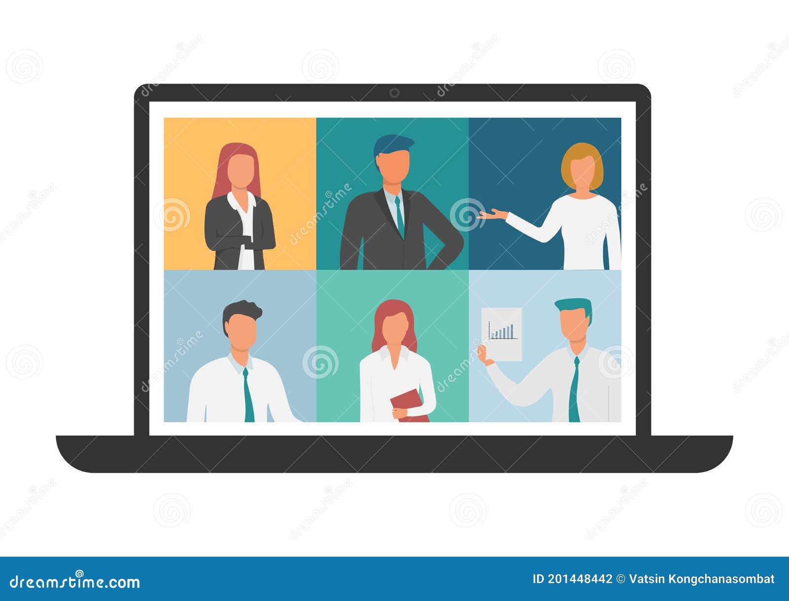 Doctor Teleconferencing With Stethoscope On Computer Screen Cartoon ...