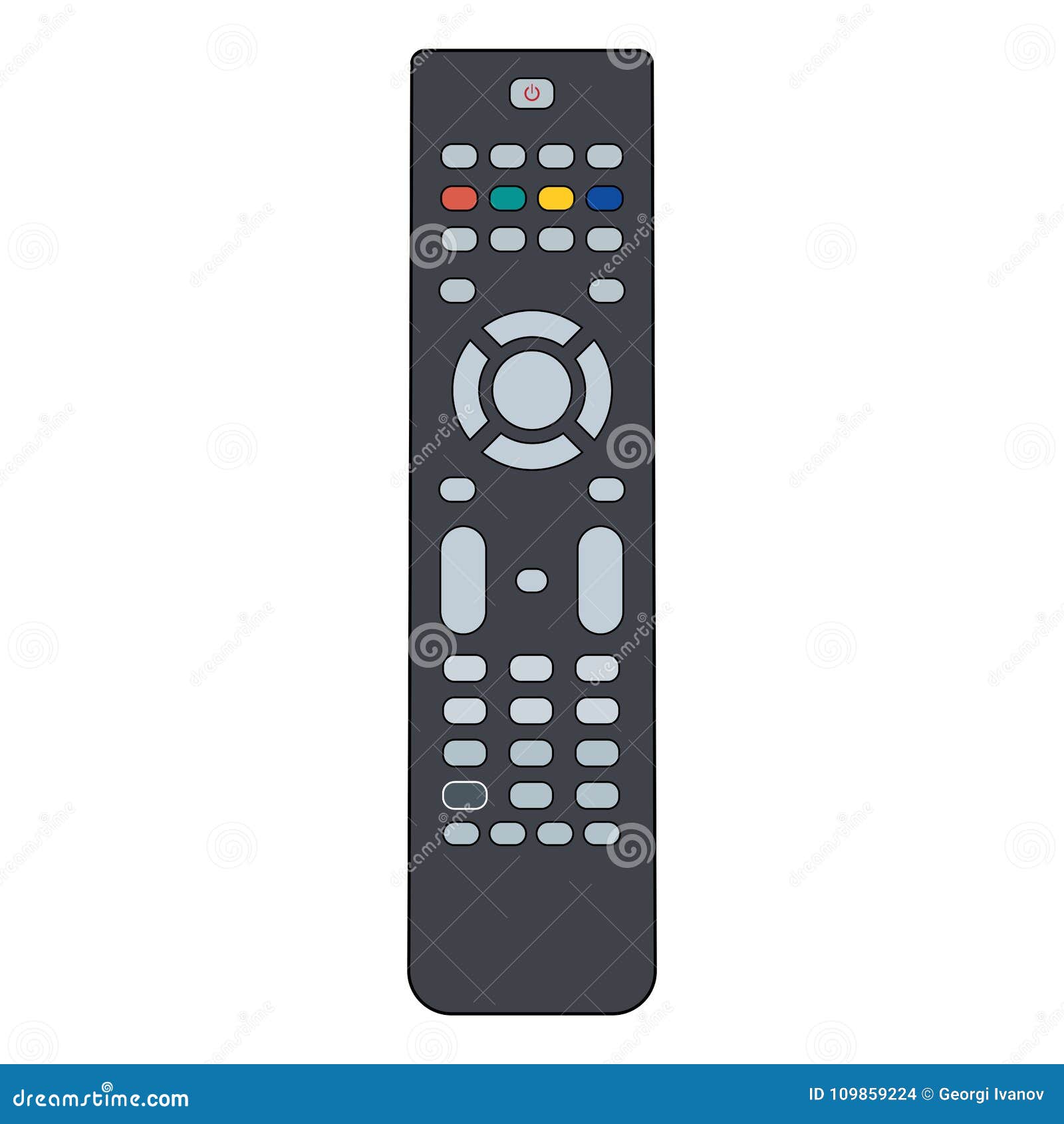 Telecontrol Plano De La TV Aislado En Blanco Ilustración del Vector ...