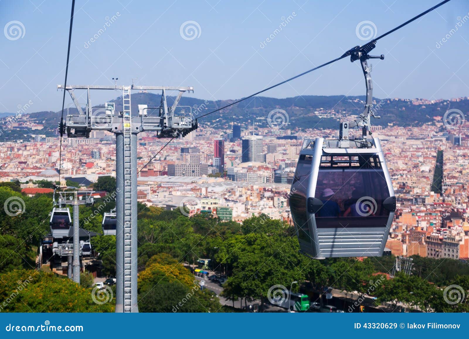 Teleferic De Montjuic in Barcelona Stock Image - Image of urban ...
