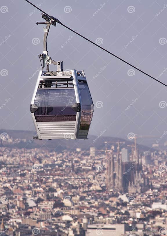 Teleferic of Montjuic stock image. Image of cityscape - 29296459