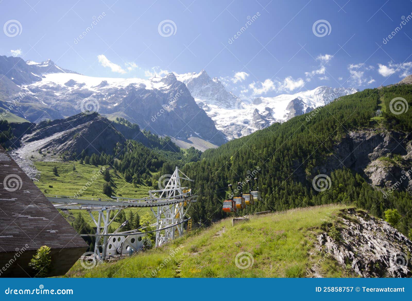 The Teleferic Station and the Mountain Landscape Stock Image - Image of ...