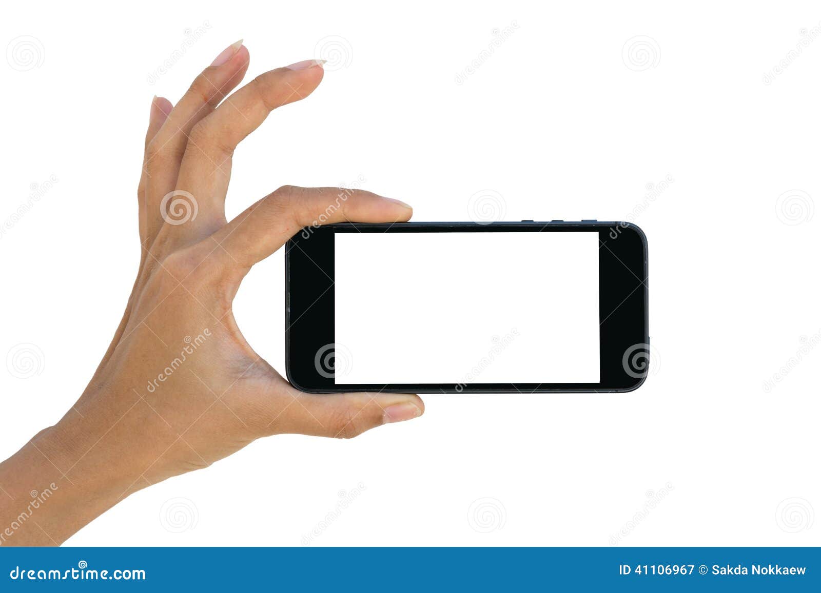 Telefon in der Hand stockbild. Bild von speisekarte, fotos - 41106967