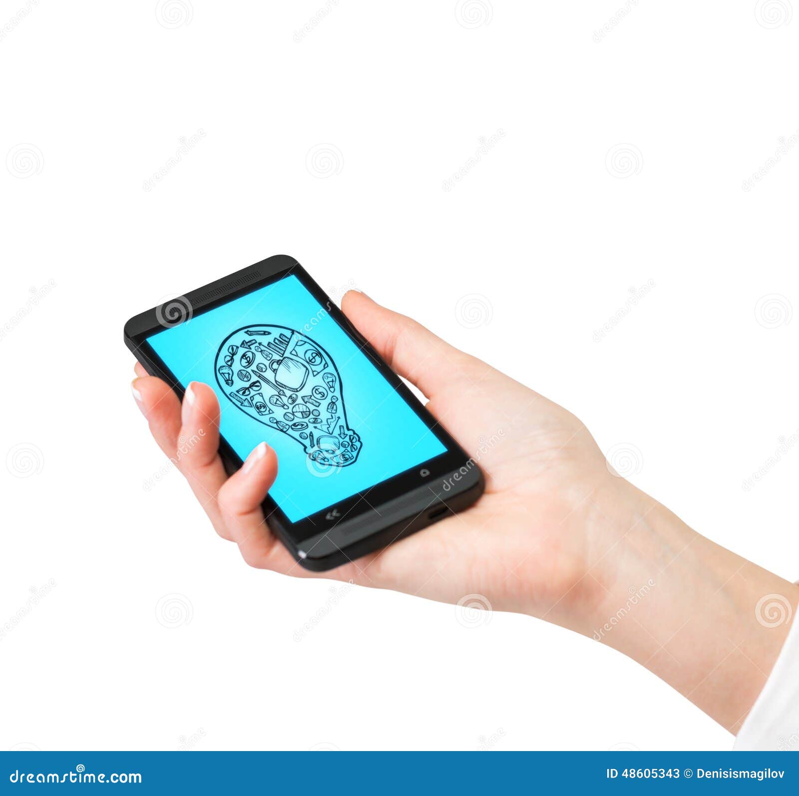 Telefon in der Hand stockbild. Bild von finger, organisation - 48605343