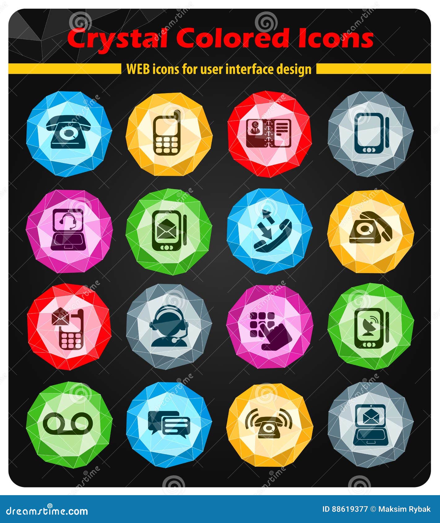 Telefon-Ikonen-Satz stock abbildung. Illustration von element - 88619377