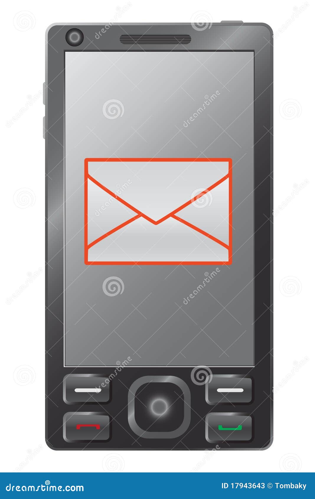 Telefon mit eMail-Zeichen vektor abbildung. Illustration von ...