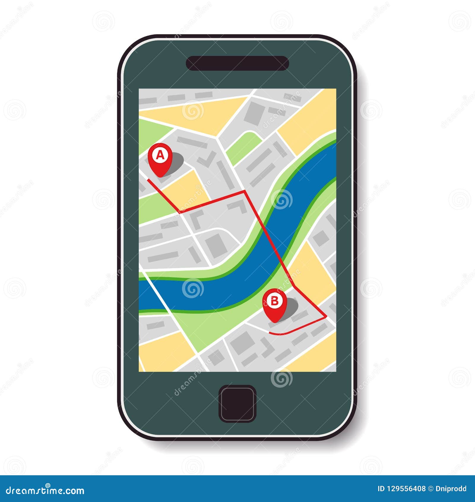 Telefone Celular Com Um Mapa Da Cidade Ilustração do Vetor - Ilustração ...