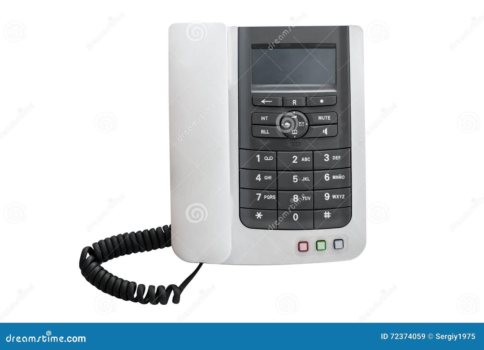 Telefone Da Linha Terrestre Isolado No Fundo Branco Imagem de Stock ...