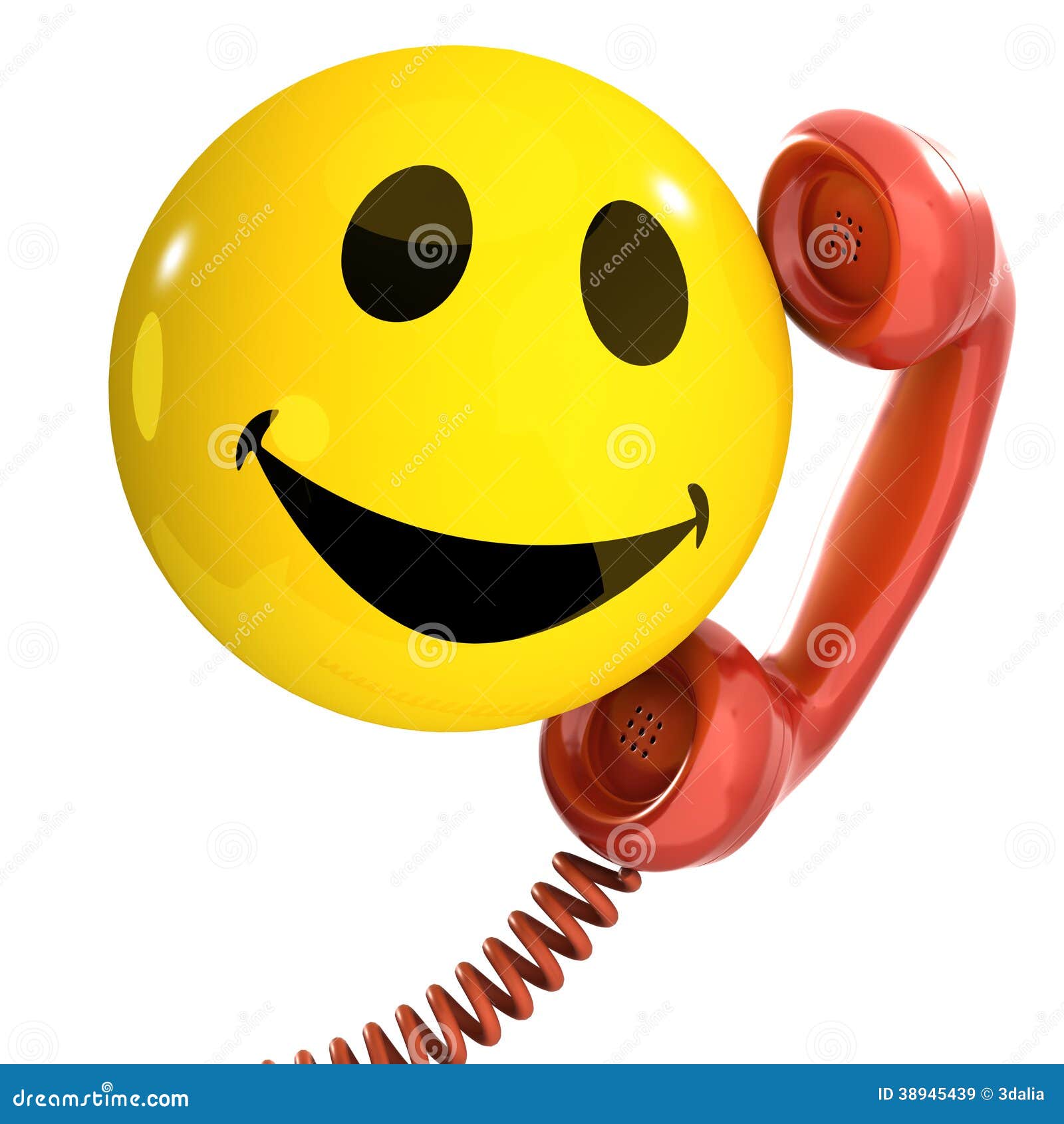 Telefone do smiley 3d ilustração do vetor. Ilustração de emoticon ...