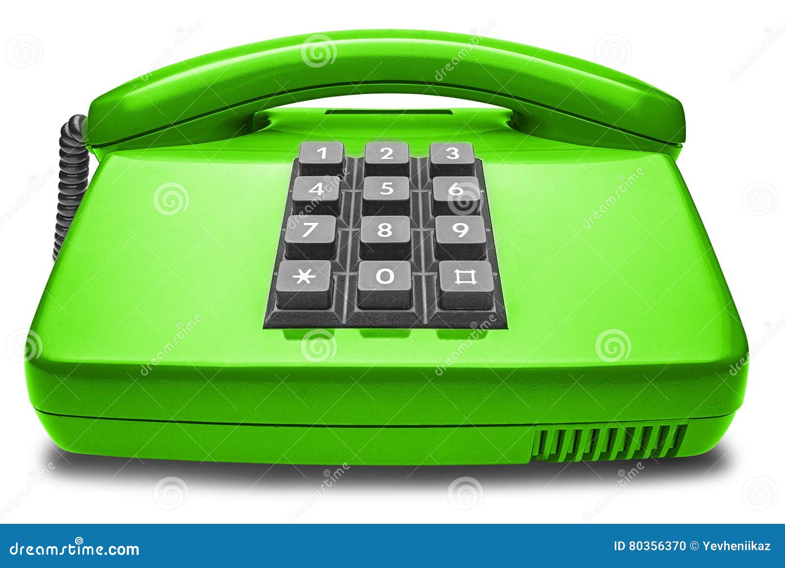 Telefone Verde Com Sombra No Fundo Branco Isolado Foto de Stock ...