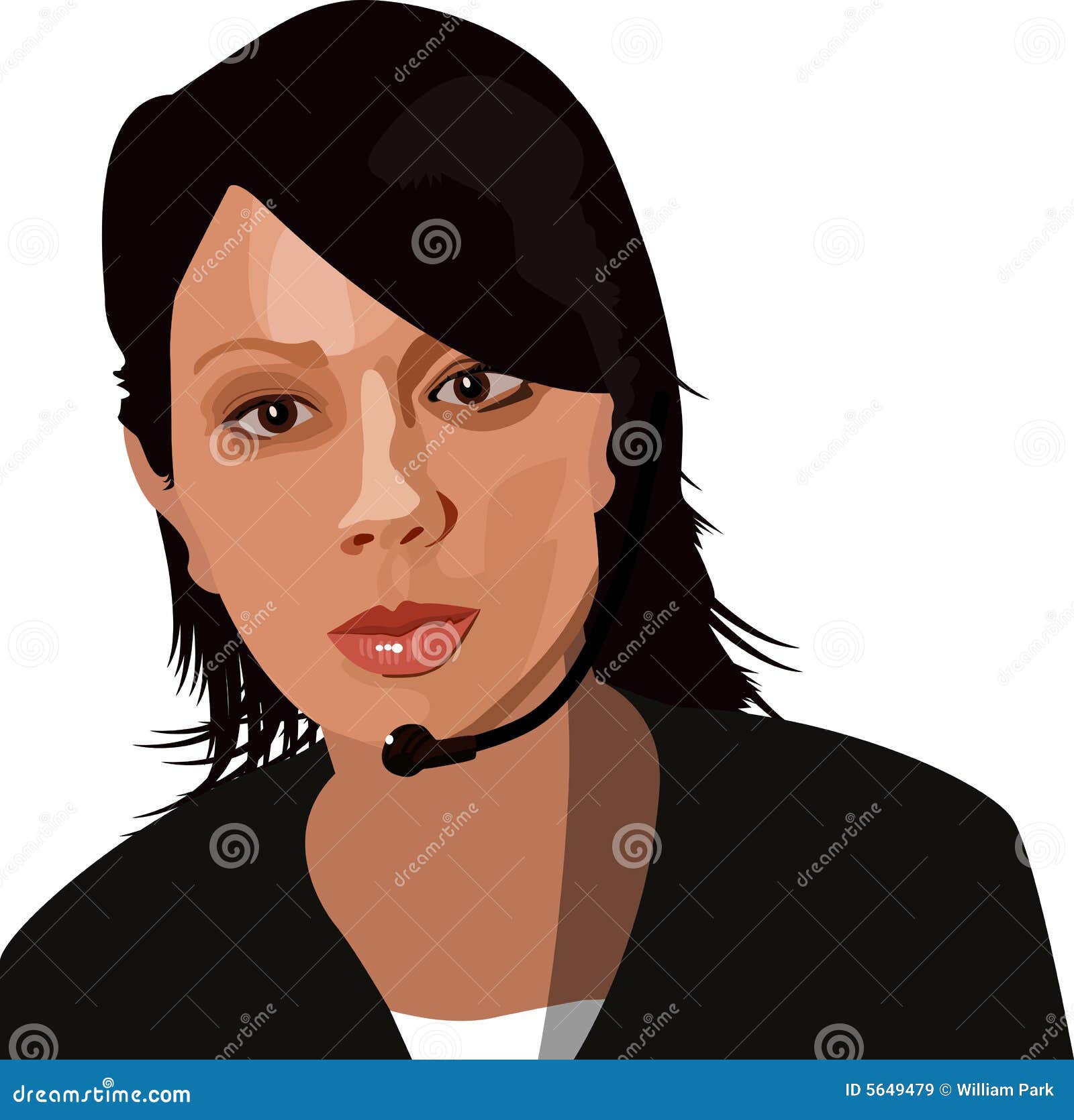 Telefonista ilustración del vector. Ilustración de mirando - 5649479