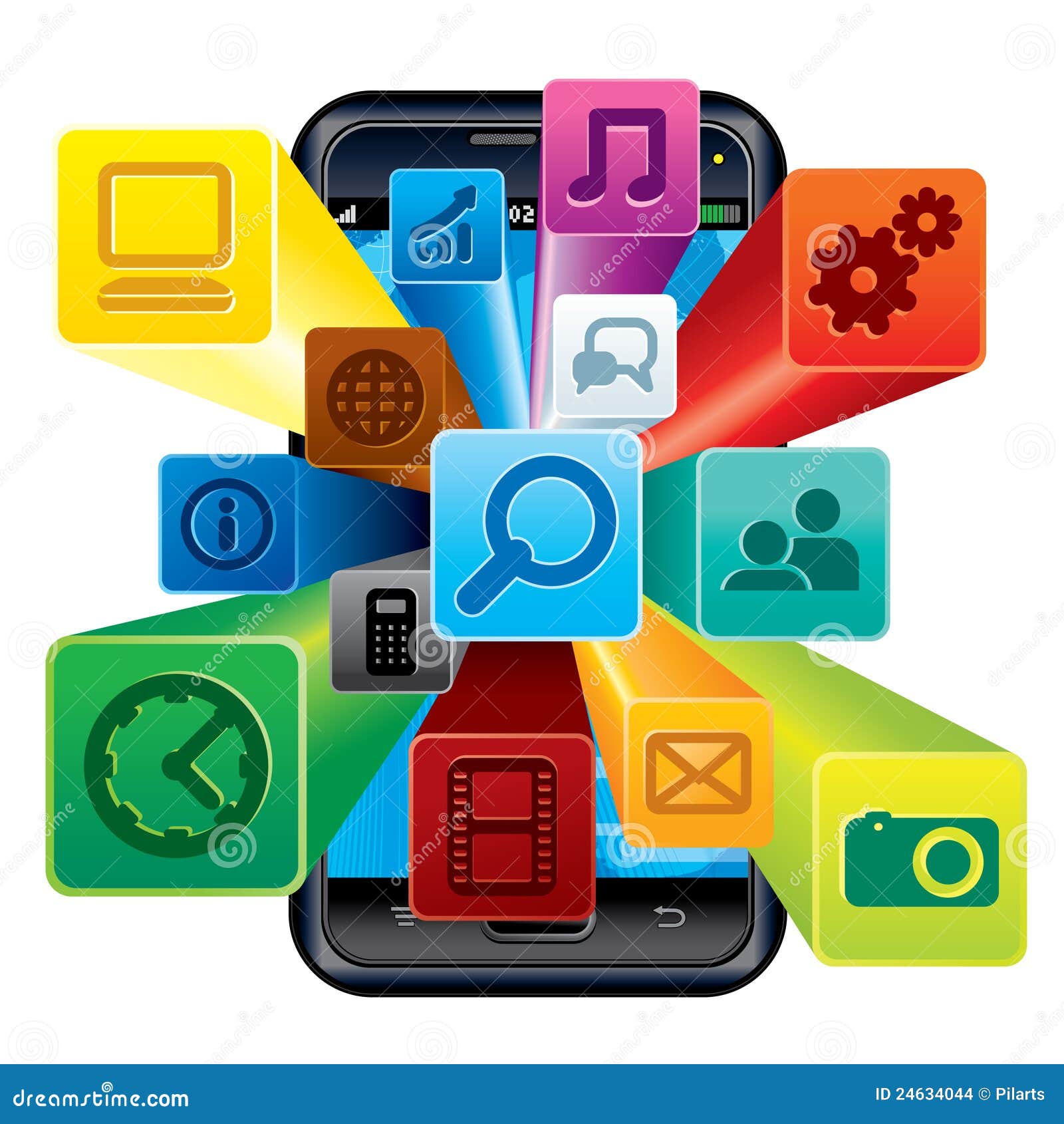 Telefoon Apps vector illustratie. Illustration of telefoon - 24634044