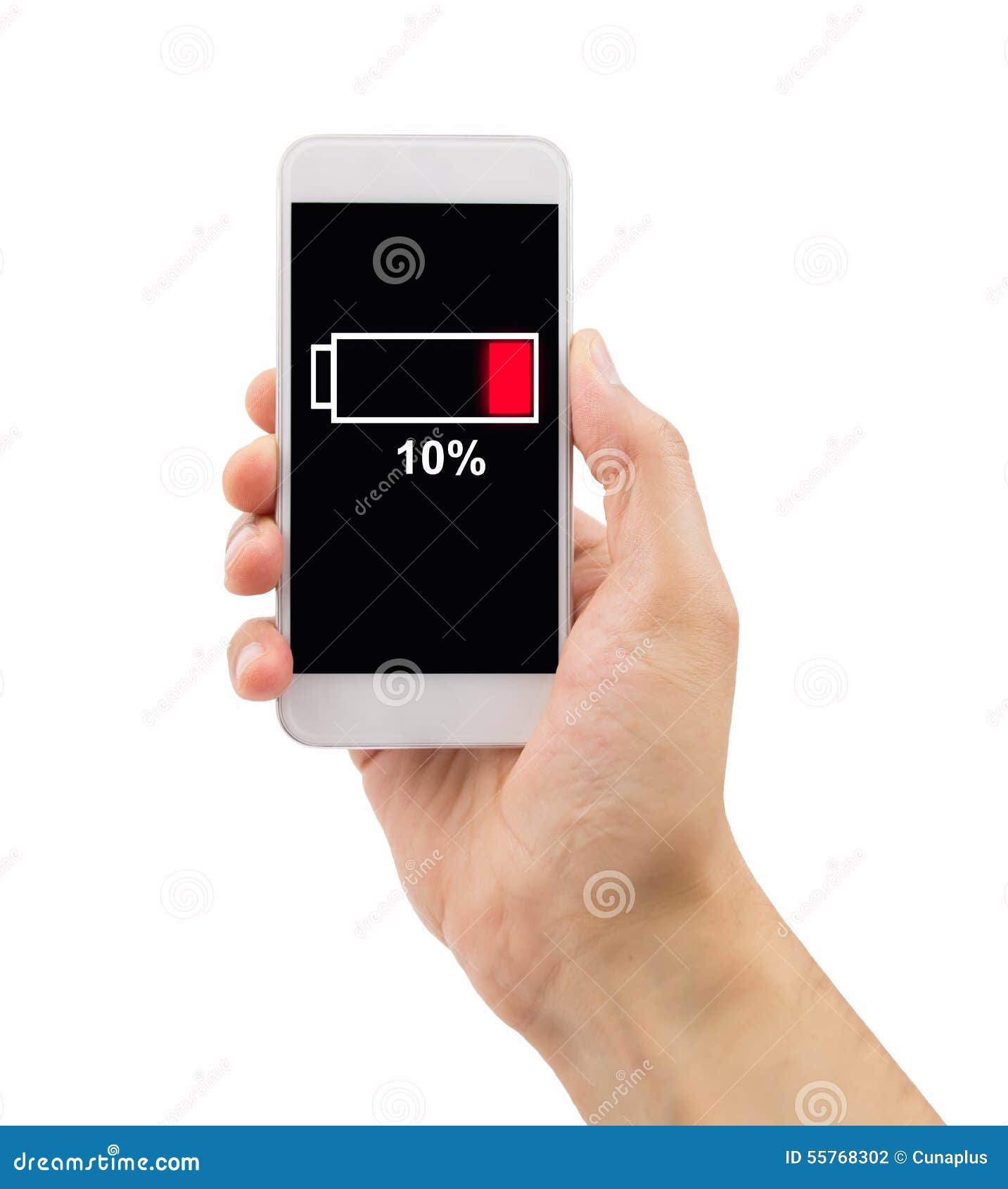 Telefoon met lage batterij stock foto. Image of laag - 55768302