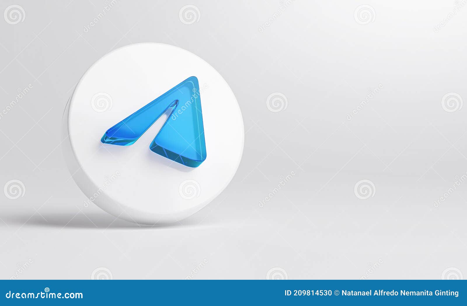 Telegram Acrylic Glass Icon Account Promotion Template White Background ...