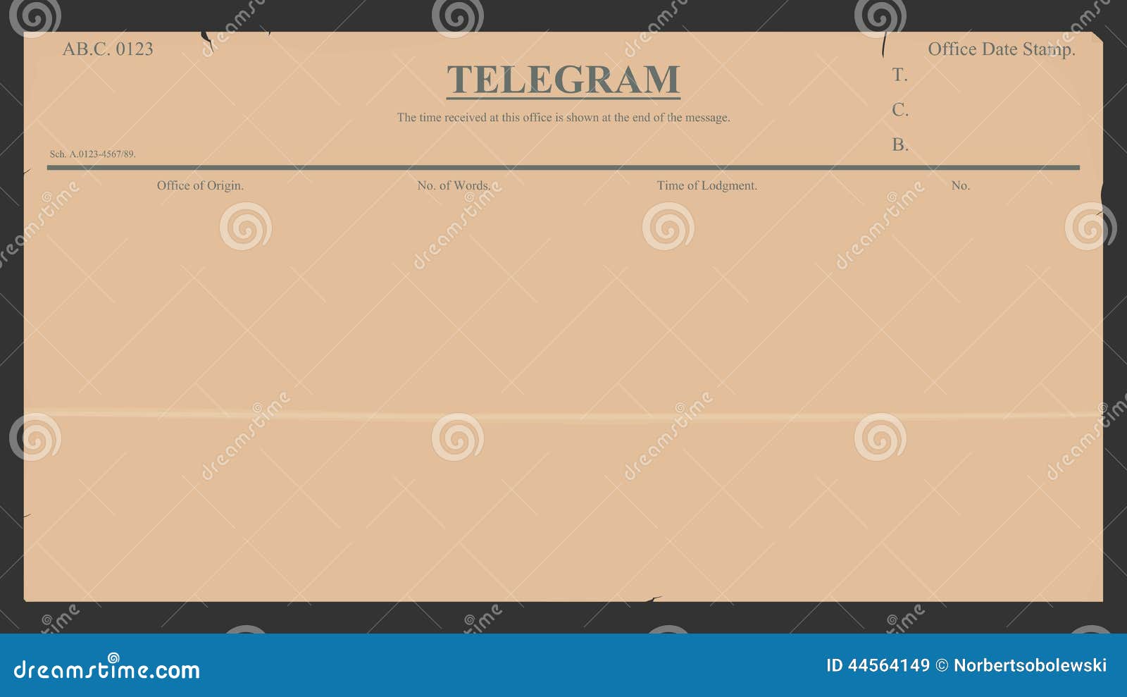 Blank Telegram Form. Vector Illustration | CartoonDealer.com #220480860
