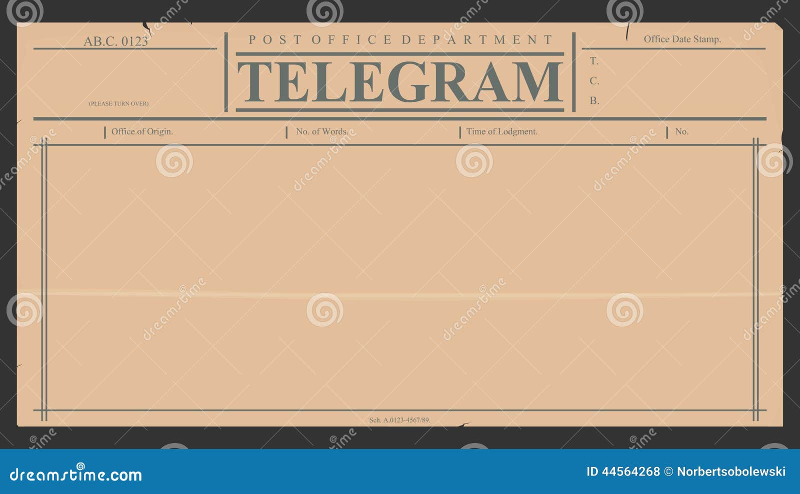Blank Telegram Form. Vector Illustration | CartoonDealer.com #220480878