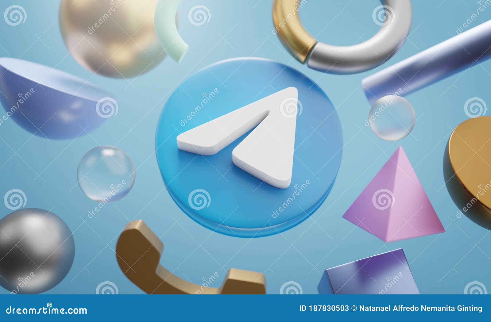 Telegram Logo Around 3D Rendering Abstract Shape Background Editorial ...