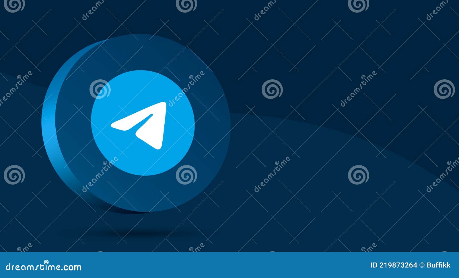 Telegram Logo Minimal Design on the Round Button 3d Render. Social ...