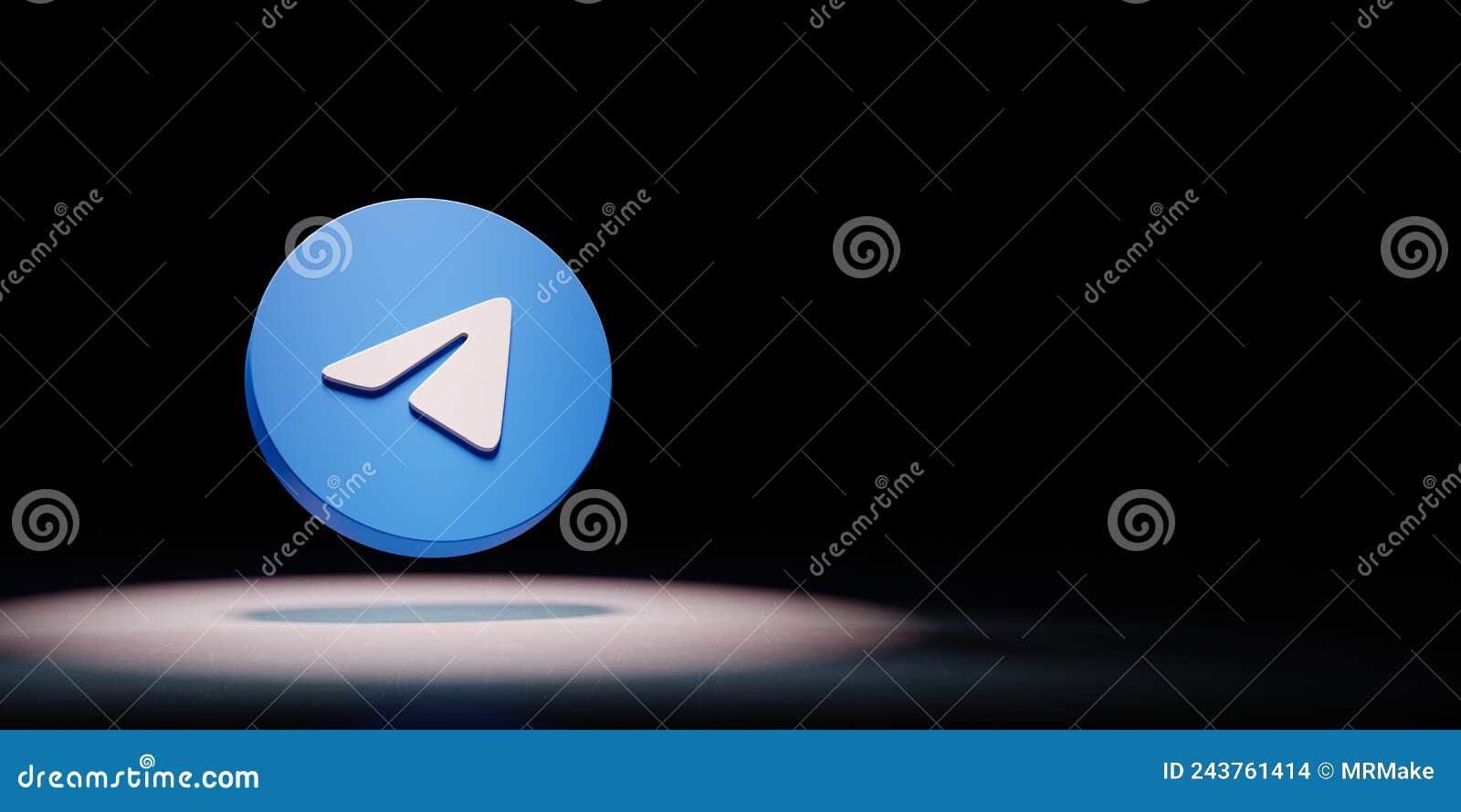 Telegram Logo Spotlighted on Black Background Editorial Stock Image ...
