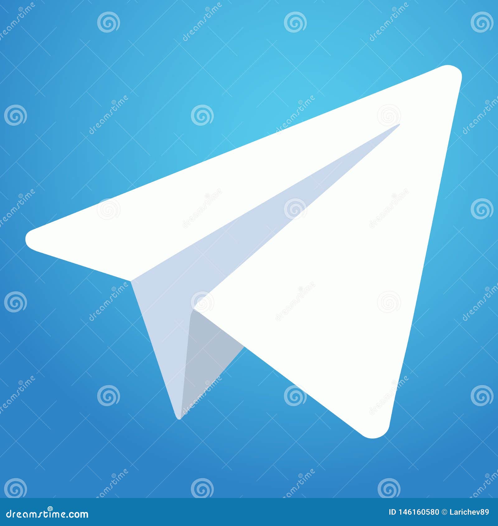 Telegram Messenger Icon. White Paper Plane on Blue Background. Vector ...