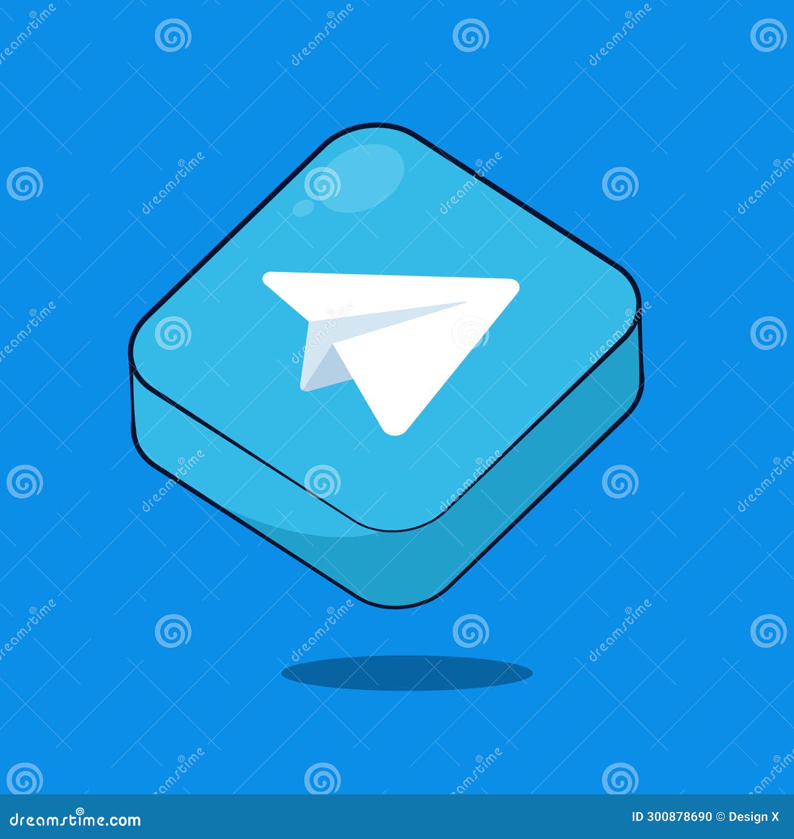 Telegram Social Media App Website Icon Vector Cube Icon Editorial Image ...