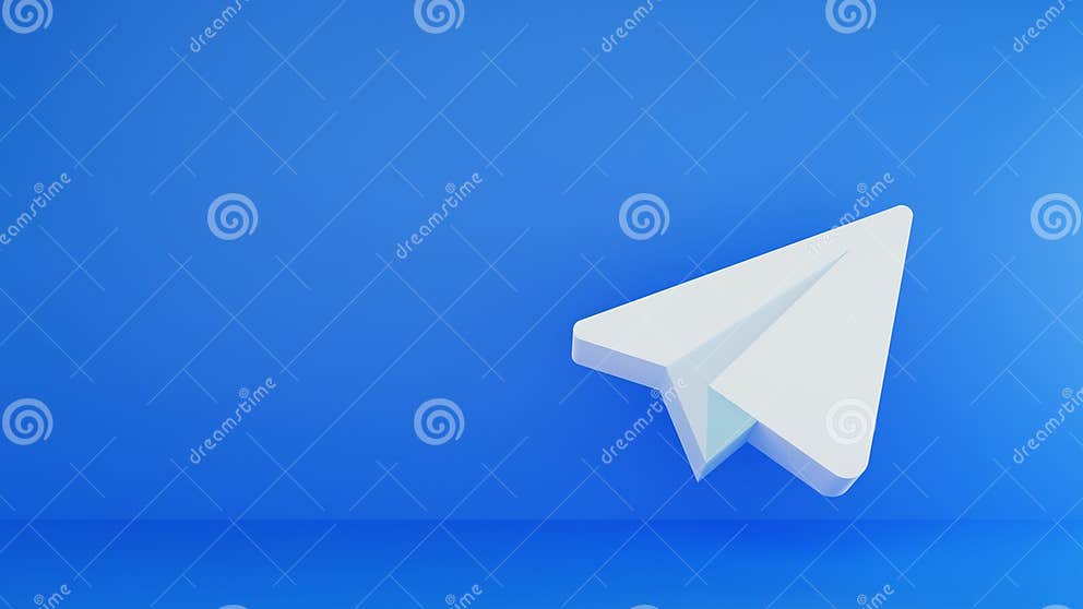 3d Render of Telegram White Logo on a Blue Background Editorial Image ...