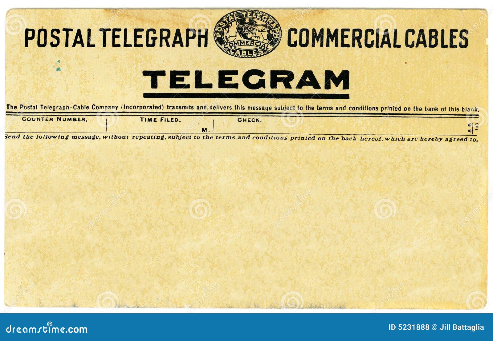 Telegramma dell'annata fotografia stock. Immagine di messaggio - 5231888