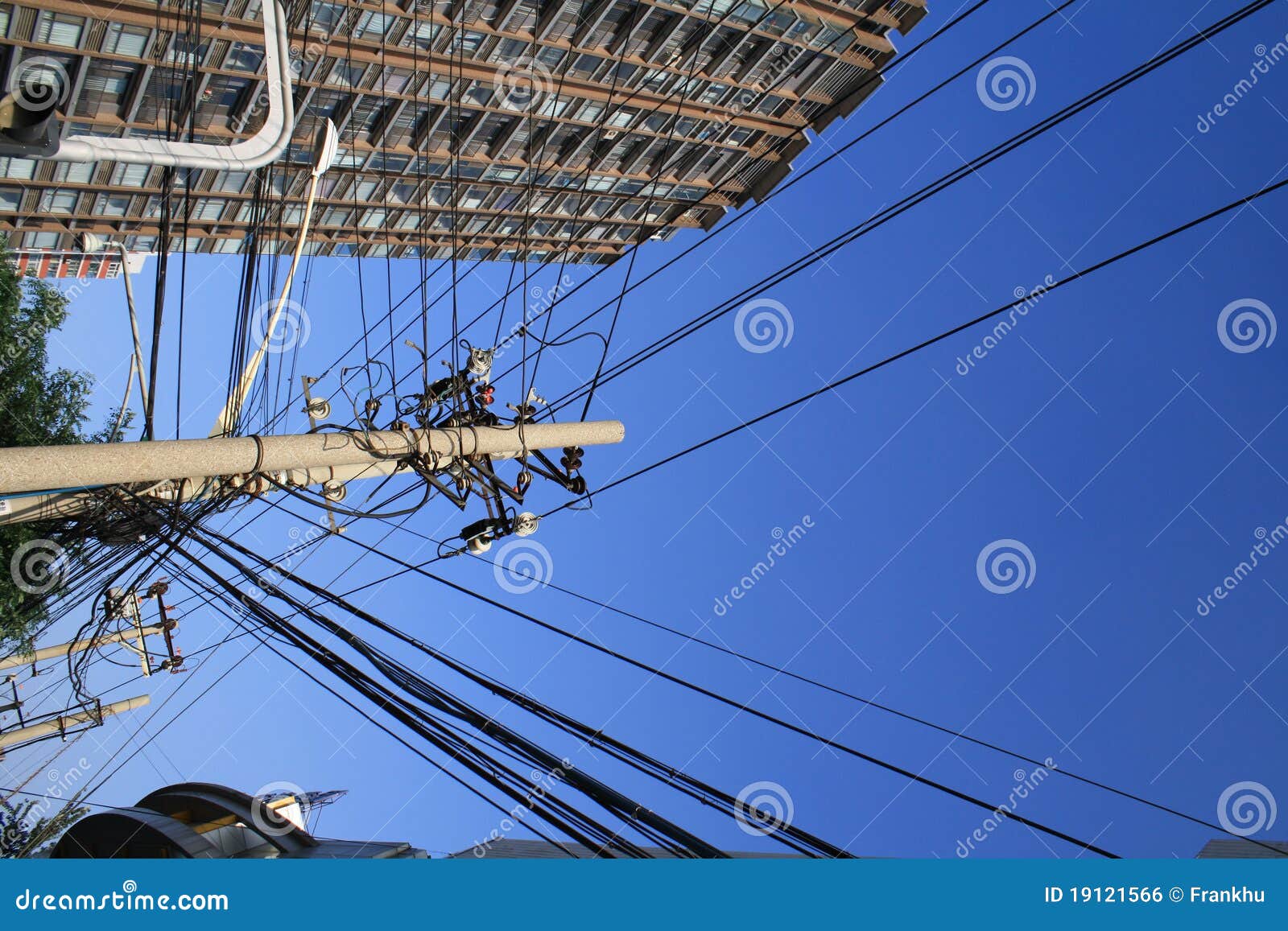 Telegraph Pole and Electrical Wire Stock Photo - Image of columnar ...