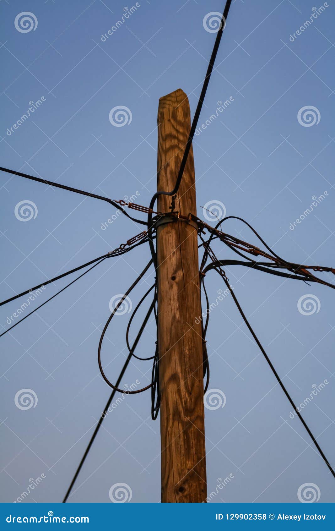 Telegraph Pole with Multiple Wires in Montenegro Stock Photo - Image of ...